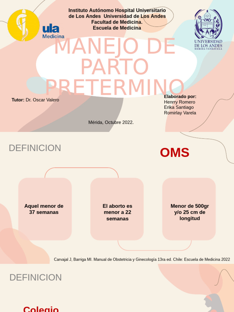 Manejo de Parto Pretermino Final 2.0 | PDF | Parto prematuro | Parto