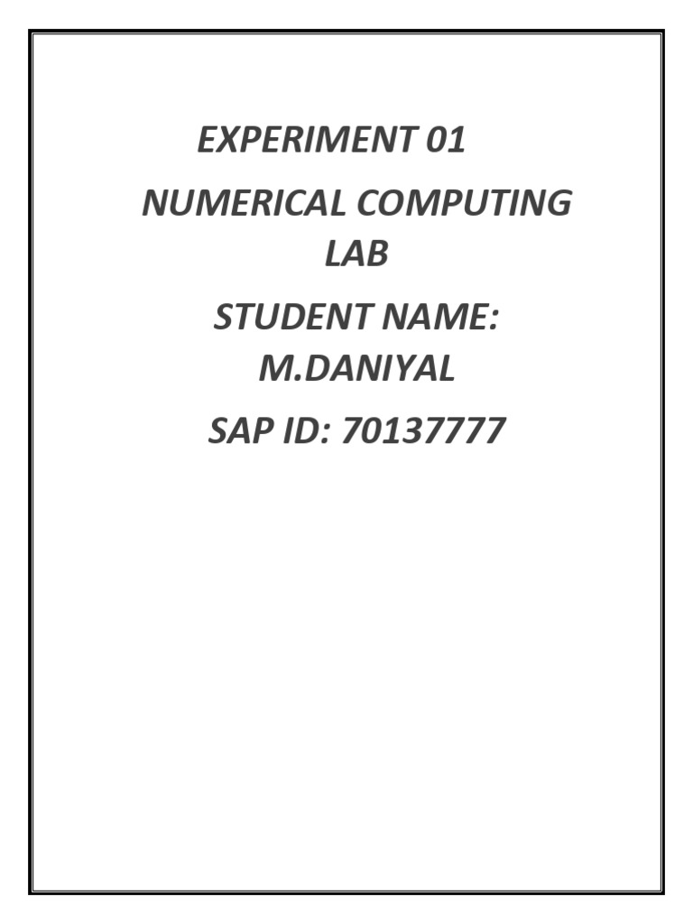 Numerical Computing Labmanual 70137777 | PDF | Control Flow | Applied Mathematics