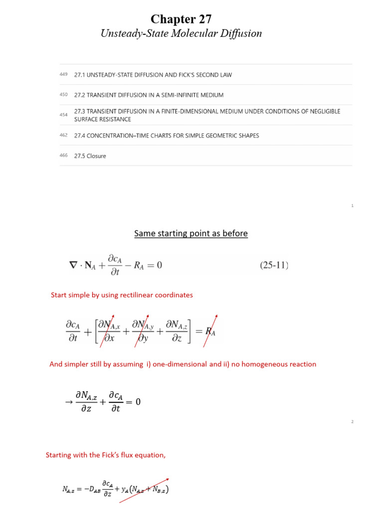 Chapter 27 slides | PDF | Diffusion | Continuum Mechanics
