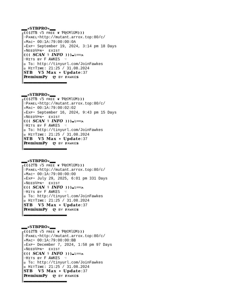 Mutant Arrox STB Panel Update | PDF | Games & Activities