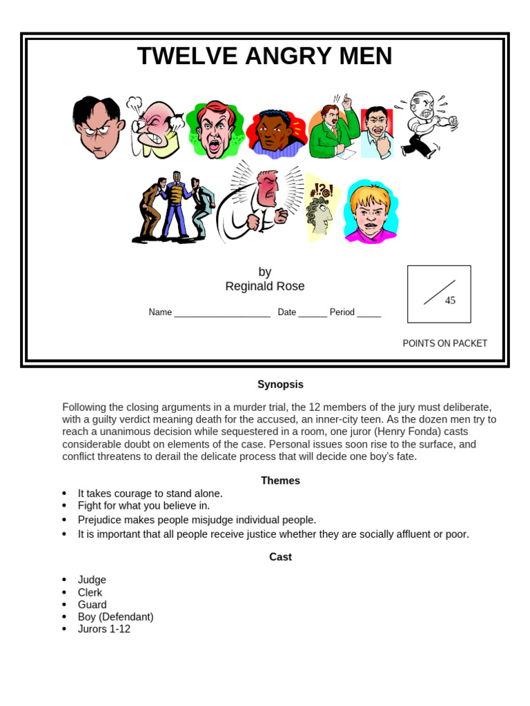 Twelve Angry Men - Packet | PDF | Witness | Jury Trial