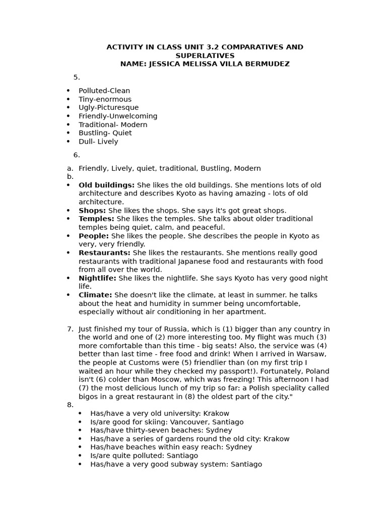 Activity in Class Unit 3 | PDF | Social Science | Foreign Language Studies