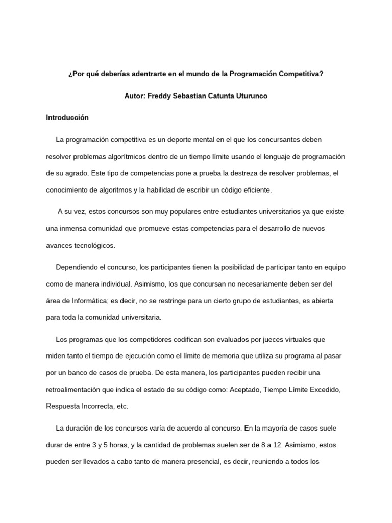 ¿Por Qué Deberías Adentrarte en El Mundo de La Programación Competitiva ...