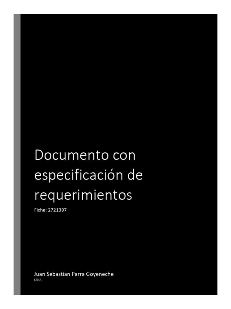 Documento Con Especificación de Requerimientos | PDF | Software | Usuario (informática)