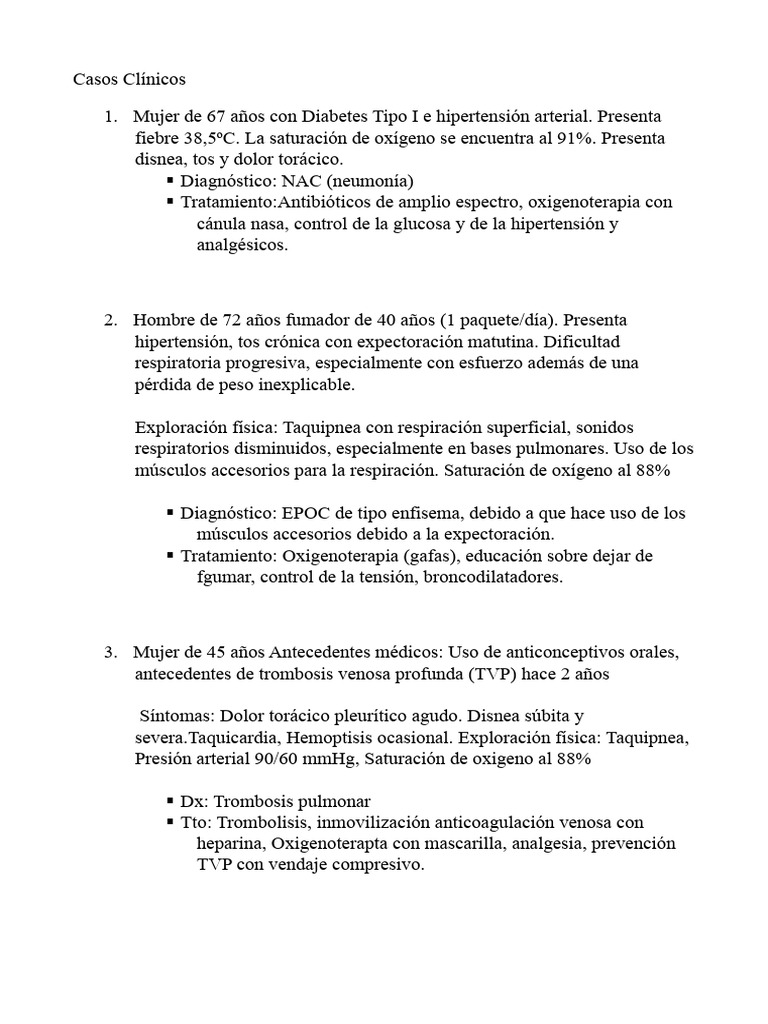 Ejemplos Casos Clínicos | PDF
