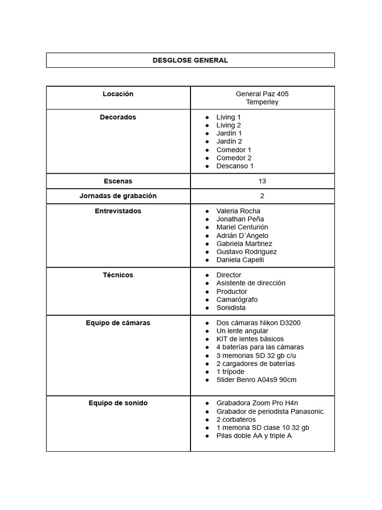 Desglose General | PDF