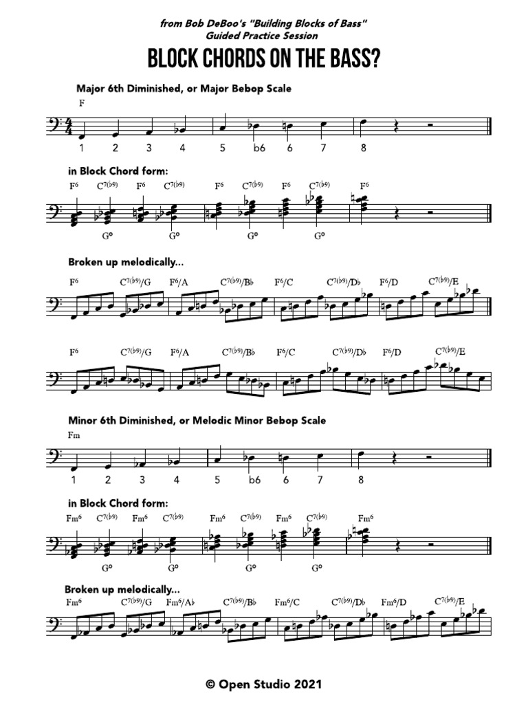 Block Chords On The Bass - Bob DeBoo | PDF
