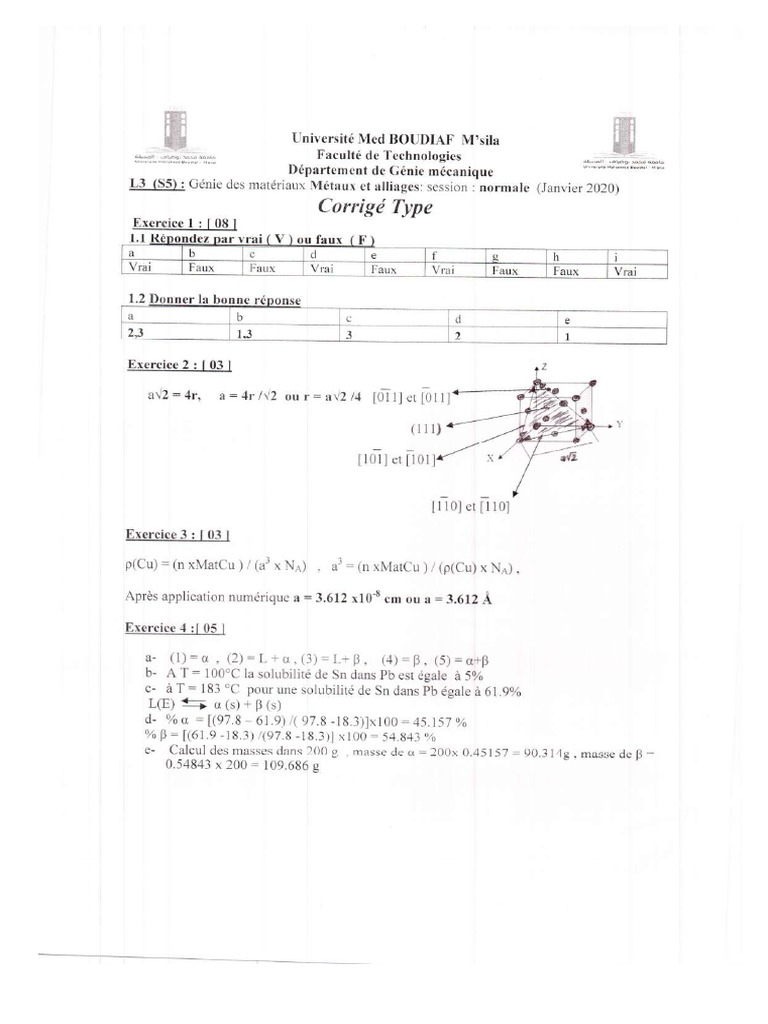 Douib L3 Genie Des Materiaux Metaux Et Alliages | PDF