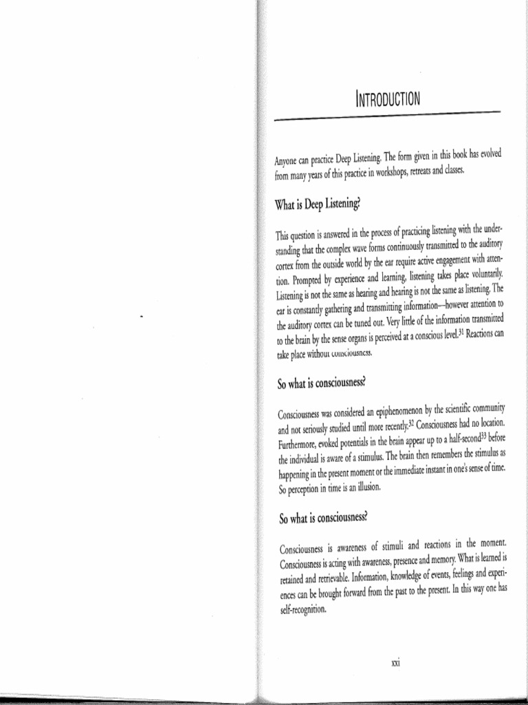 Deep Listening by Pauline Oliveras | PDF