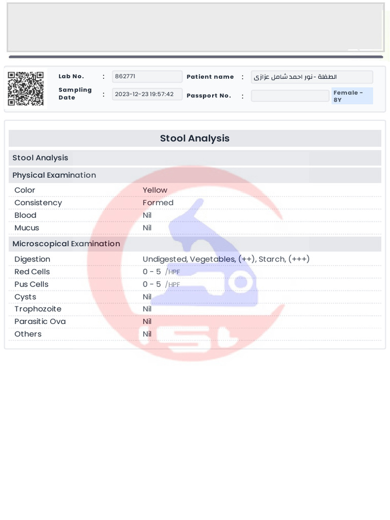 Stool Analysis Physical Examination | PDF