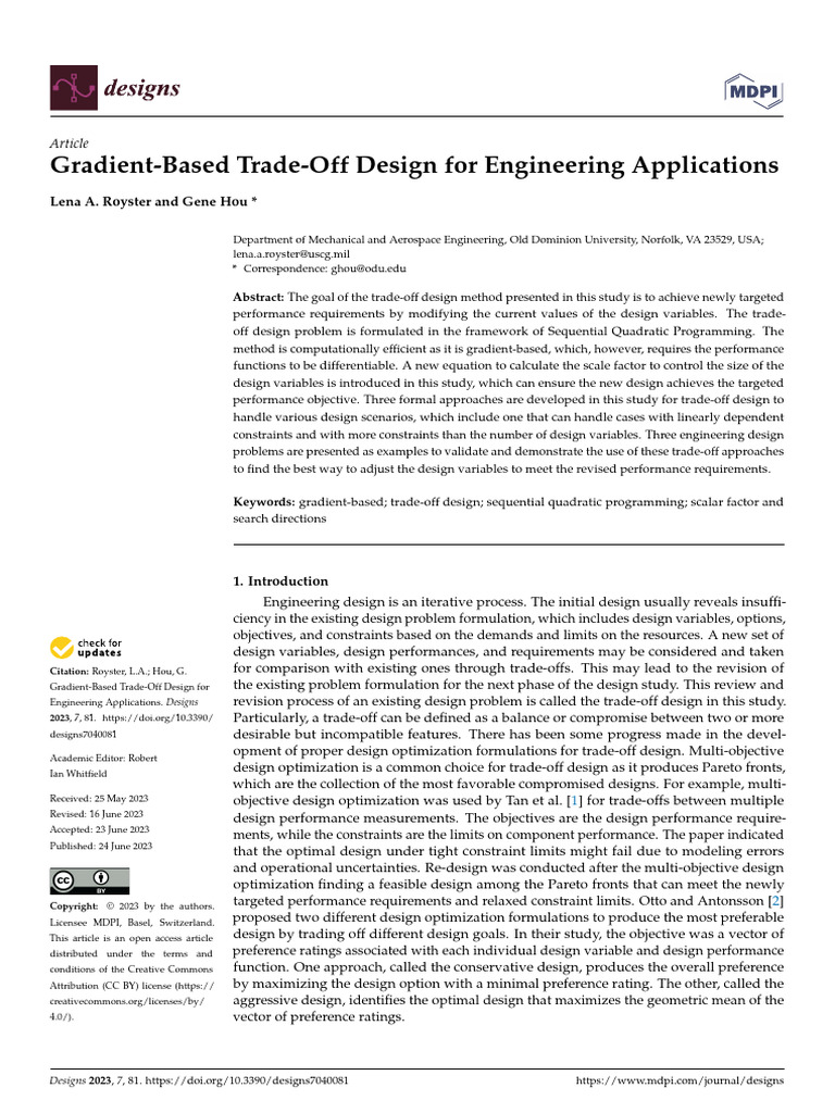 Design Trade-Off Article 2 | PDF | Mathematical Optimization | Algebra