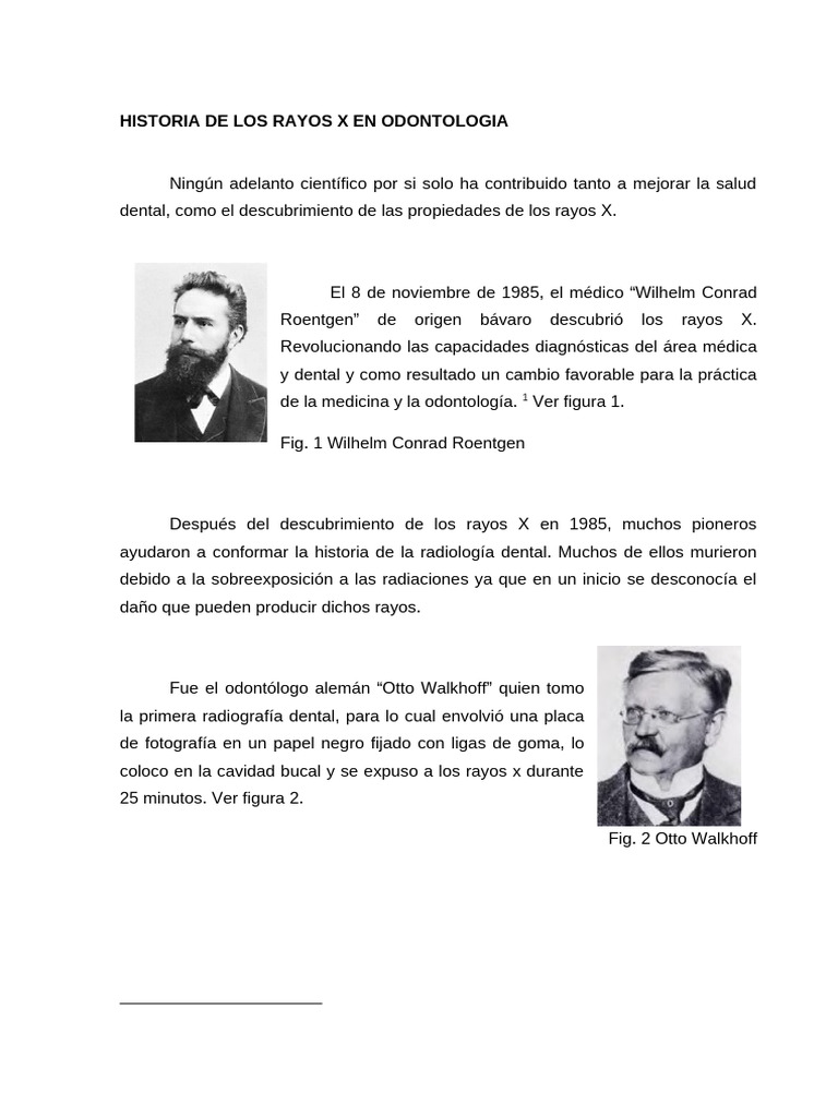 Otto Walkhoff y la Radiografía Dental | PDF | Rayo X | Odontología