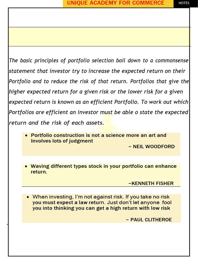 Portfolio Management Pdf Capital Asset Pricing Model Beta Finance