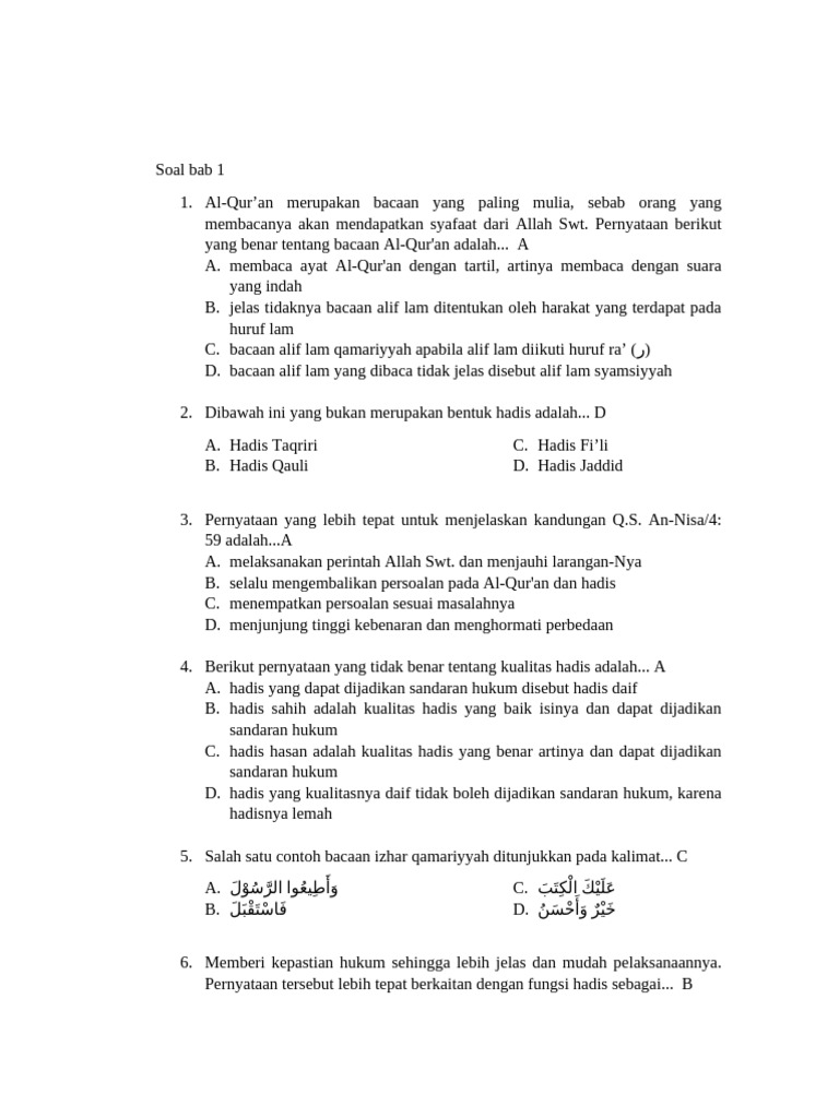 Soal SAS PAI | PDF