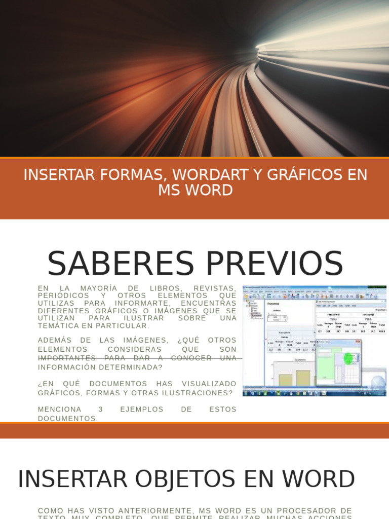 Insertar Formas, Wordart y Gráficos en MS | PDF
