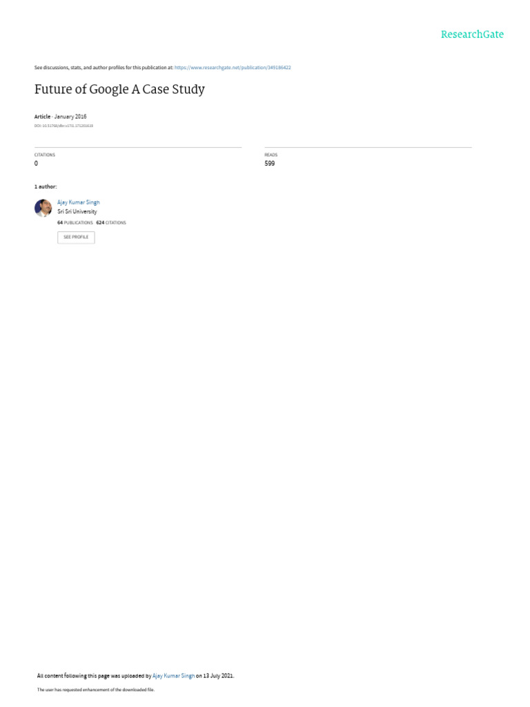 Future of Google A Case Study | PDF | Google+