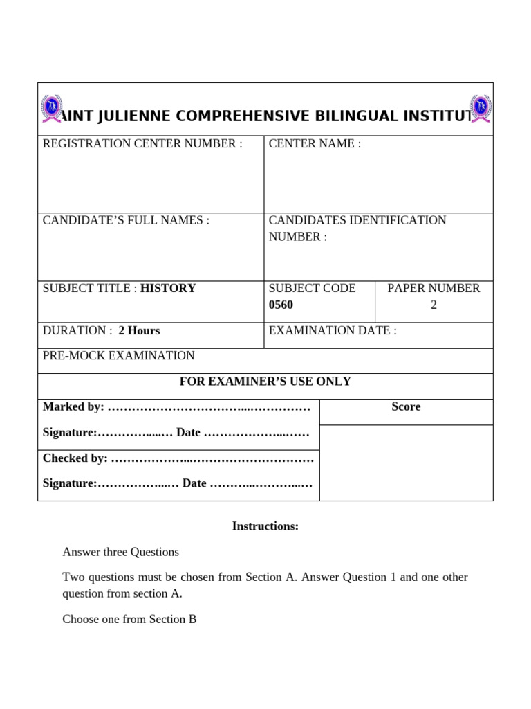 F5 Pre MOck Hist 2024 P2 | PDF | British Empire | International Relations