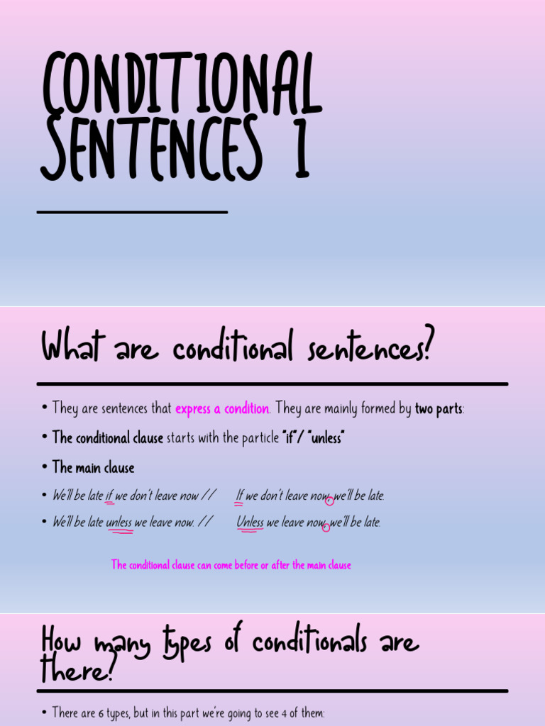 Conditional Sentences I | PDF | Sentence (Linguistics) | Linguistic Morphology