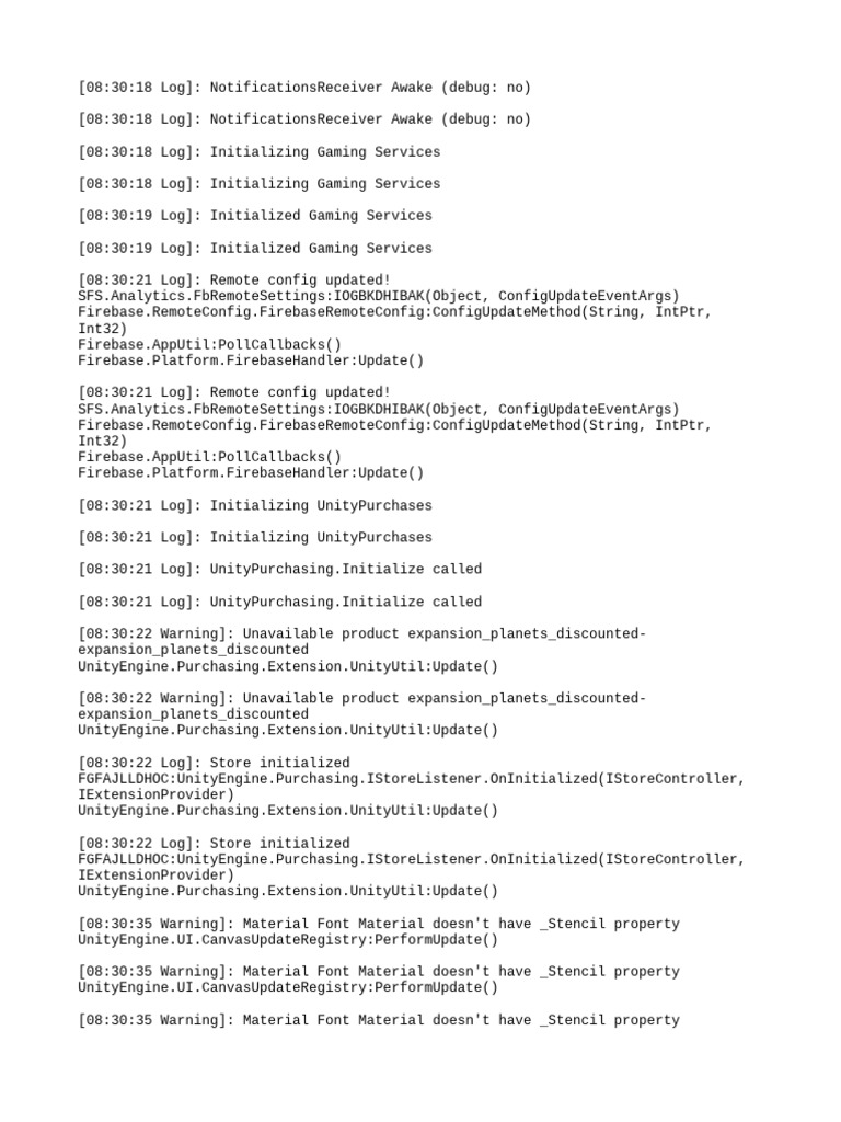 Gaming Services Initialization Log | PDF | Computing