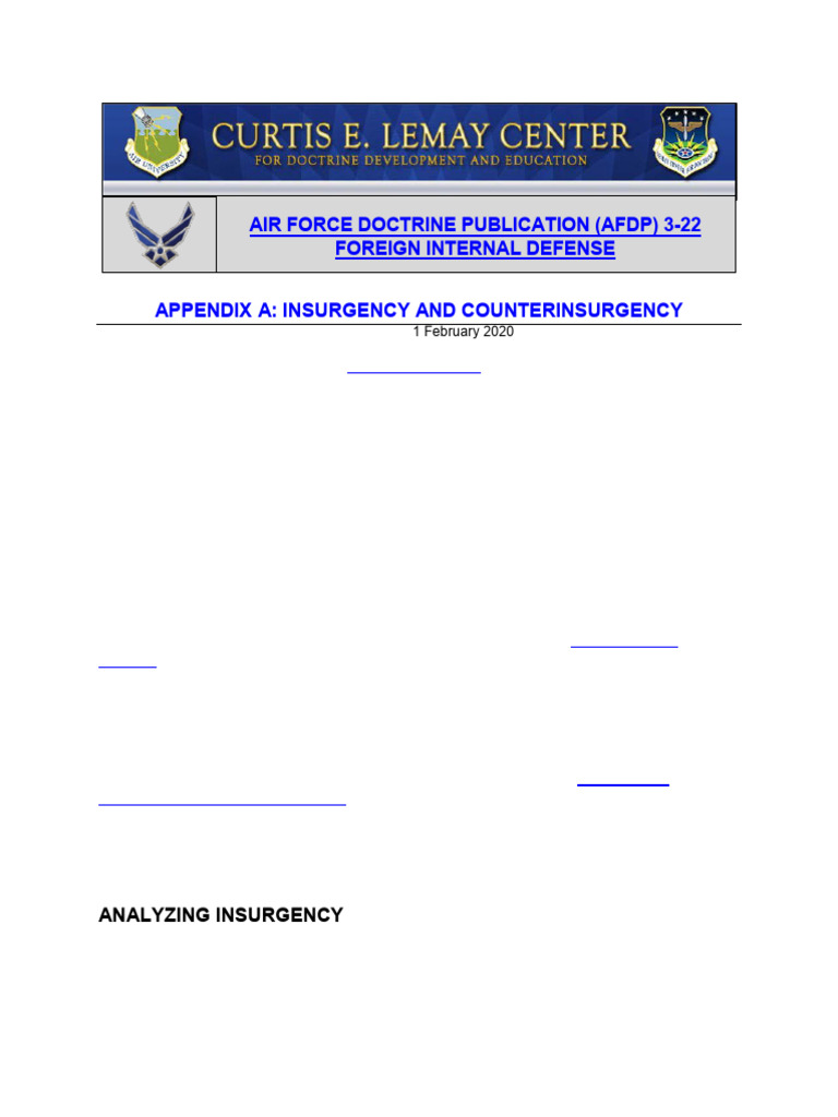 1AF.3 22 D63 Appendix 1 Insugcy COIN | PDF | Insurgency | Guerrilla Warfare