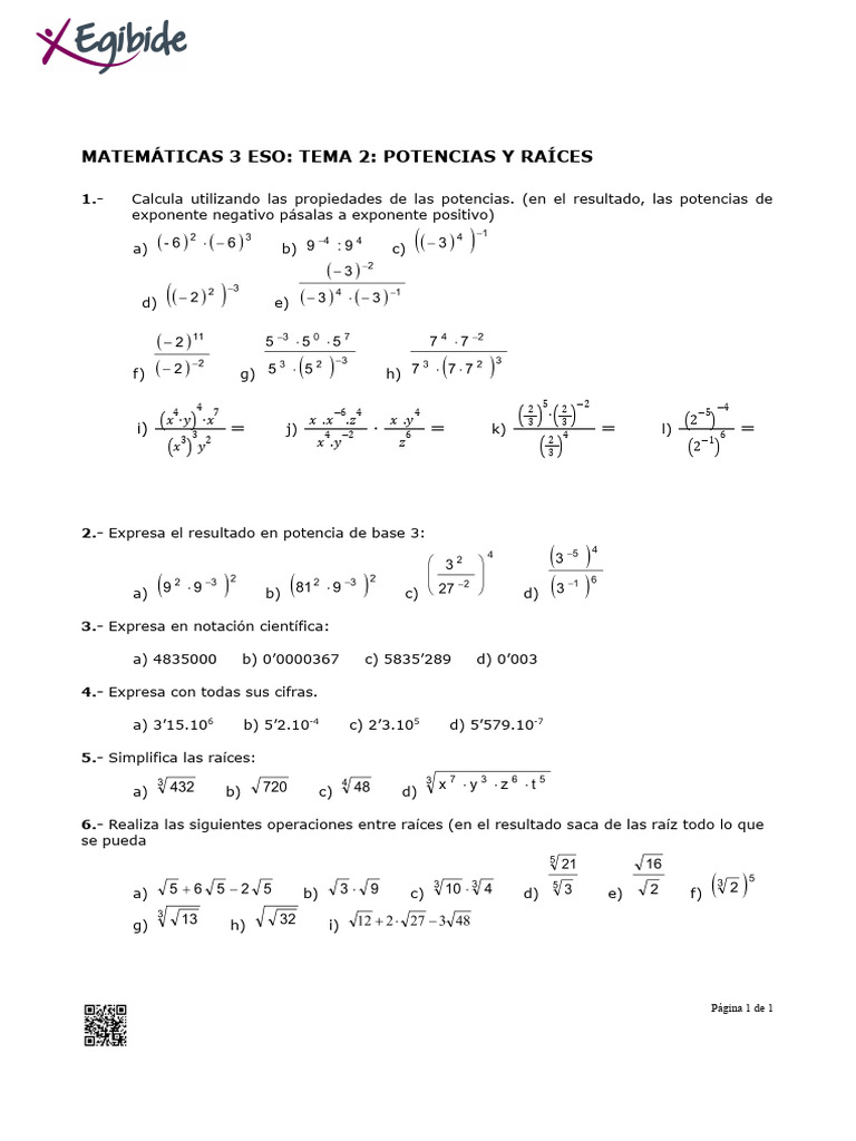 TEMA 2 - Ejercicios Obligatorios | PDF | Exponenciación | Matemáticas