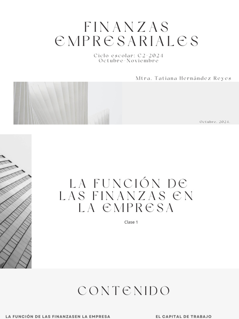 Clase 1-Finanzas Empresariales | PDF | Capital de trabajo | Business