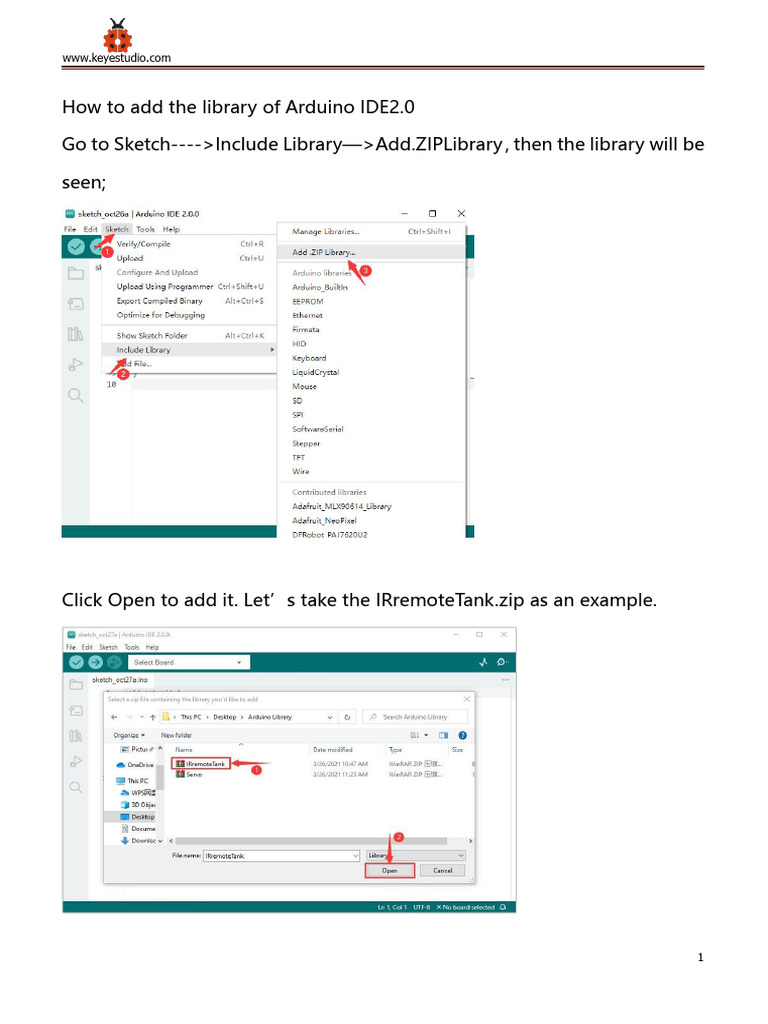 How To Add The Library of Arduino IDE 2.0 | PDF