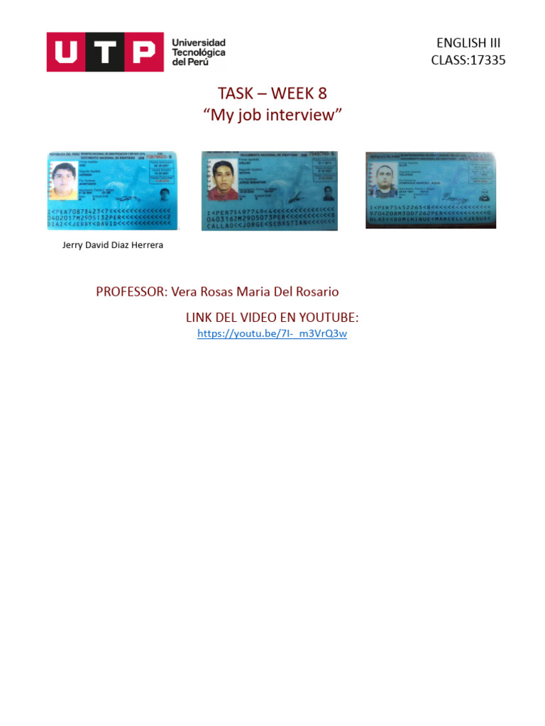 TASK-WEEK8-My Job Interview | PDF
