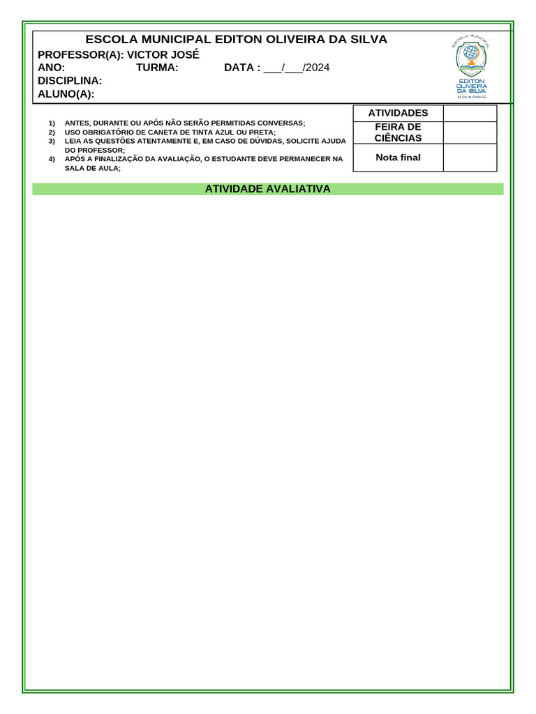Modelo de Atividade | PDF