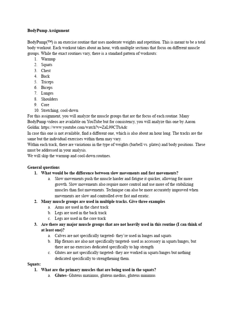 Bodypump Muscle Analysis | PDF | Arm | Shoulder