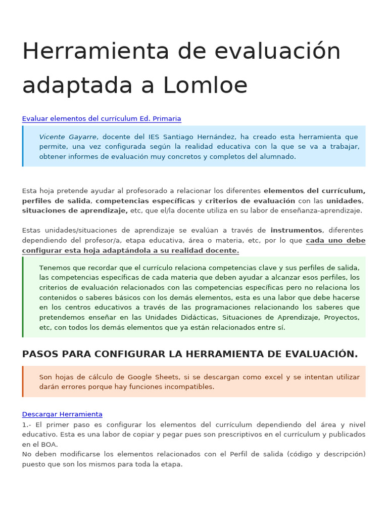 Herramienta de Evaluacion Adaptada A Lomloe tM7 | PDF | Plan de estudios | Maestros
