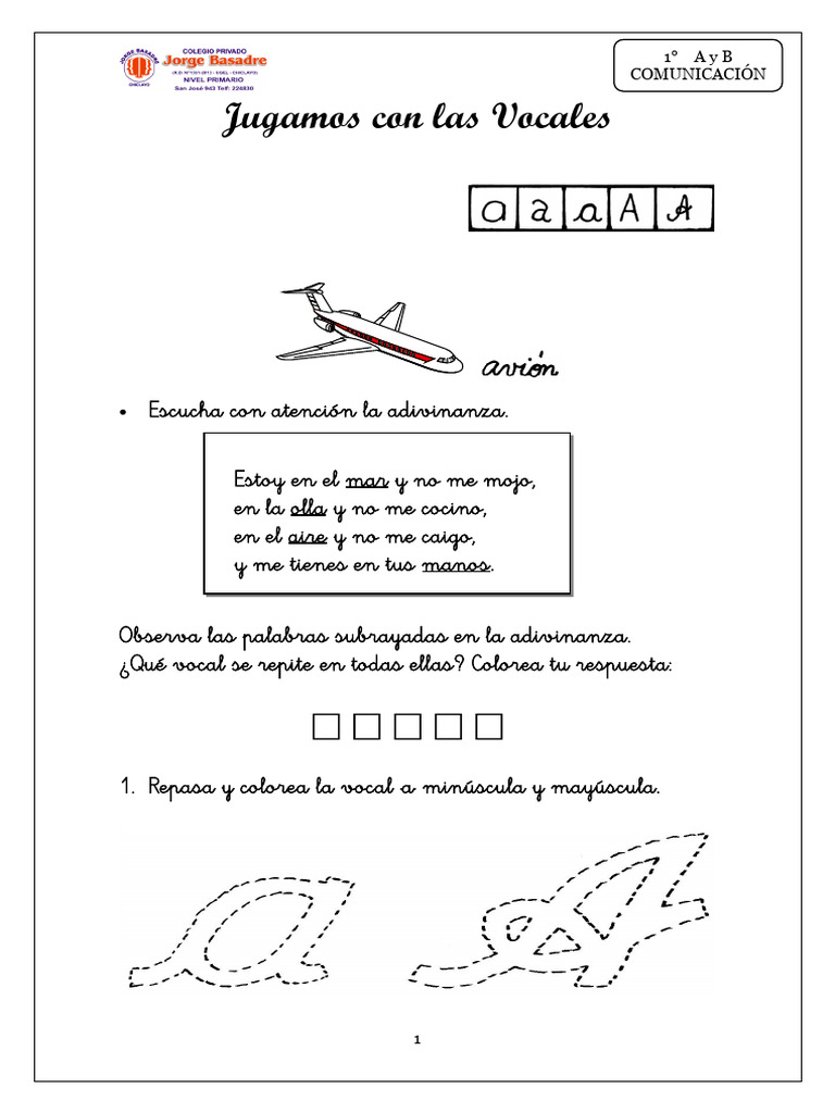 Jugamos Con Las Vocales | PDF
