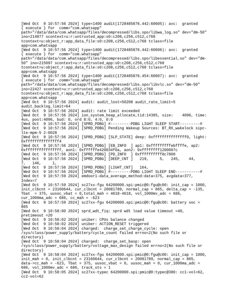 Standby Kernel Log 2024 1009 115756 | PDF | Computing | Operating System Technology