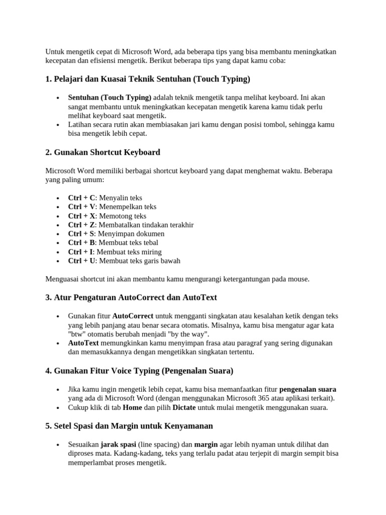 Belajar Mengetik Dengan Cepat | PDF