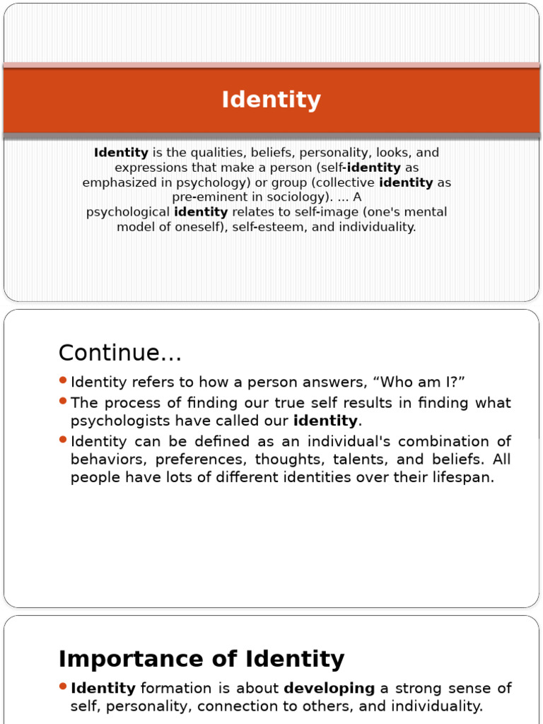 Concept and Development of Identity | PDF | Identity (Social Science ...