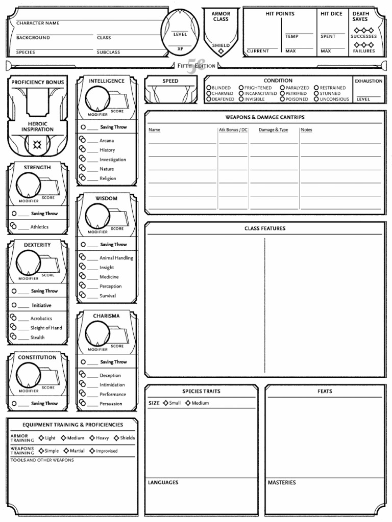 DND - 2024 - Character - Sheet DLTHEDM Fillable 4 Page | PDF