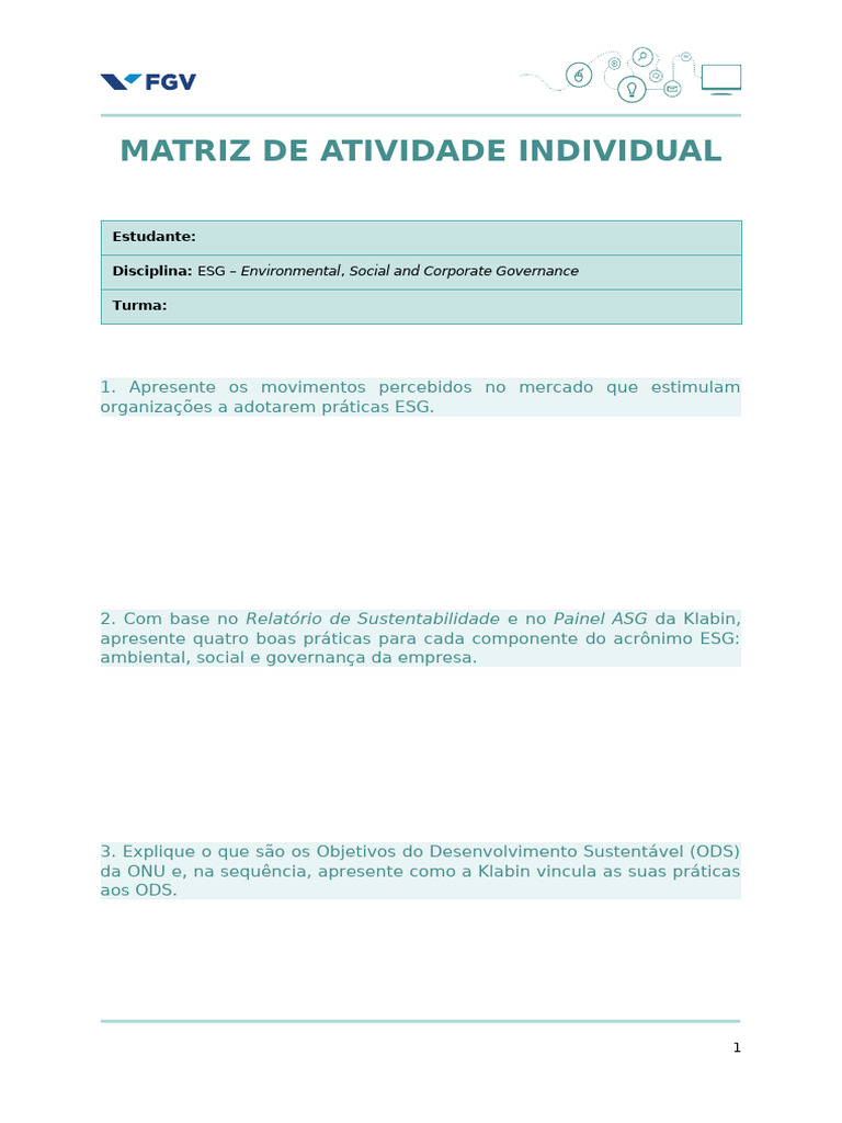Matriz Atividade Individual | PDF