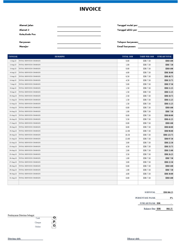 Template 02 Task Check List With Invoice | PDF
