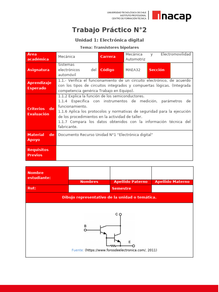 Maea32 U1 TP2 | PDF | Transistor | Transistor de unión bipolar