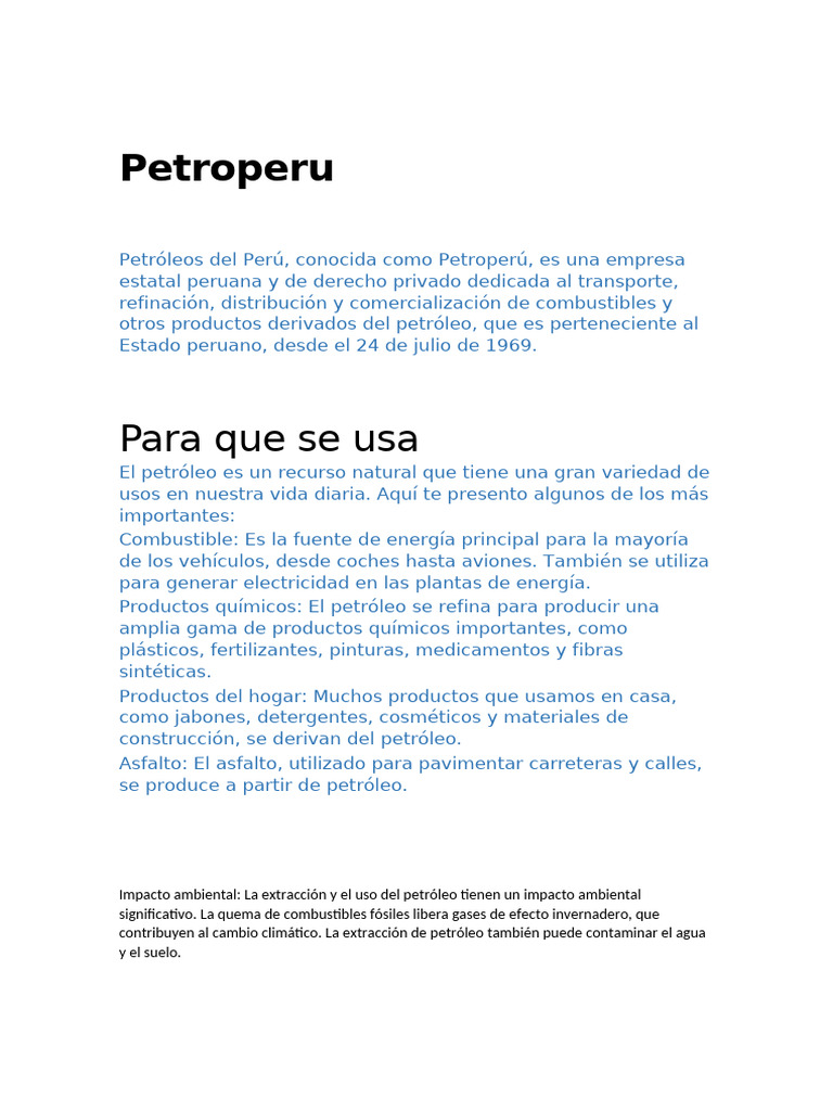 Petroperu | PDF | Gases de efecto invernadero | Contaminación