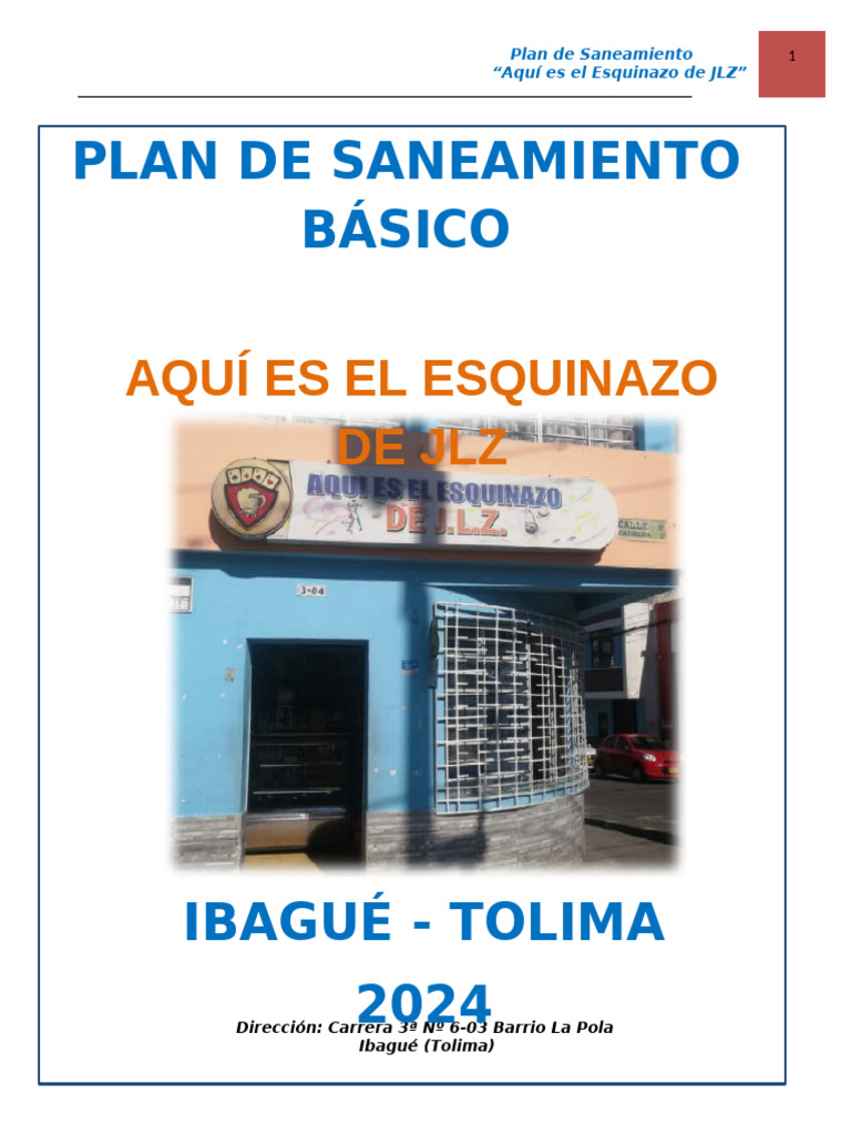 Plan de Saneamiento Basico Esquinazo | PDF | Residuos | Pesticida