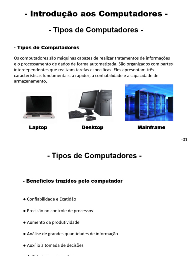 Tipos de Computadores e Benefícios | PDF | PCs (computadores ...