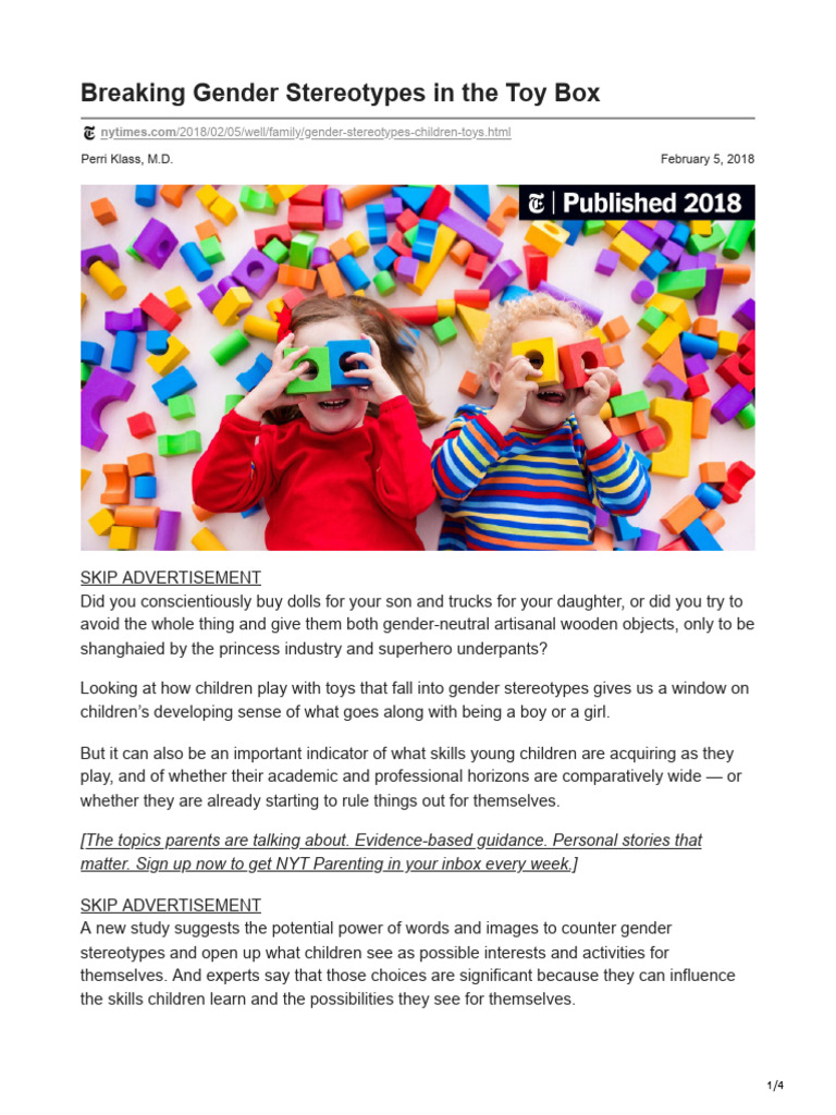 Breaking Gender Stereotypes in Toys | PDF | Toys | Gender