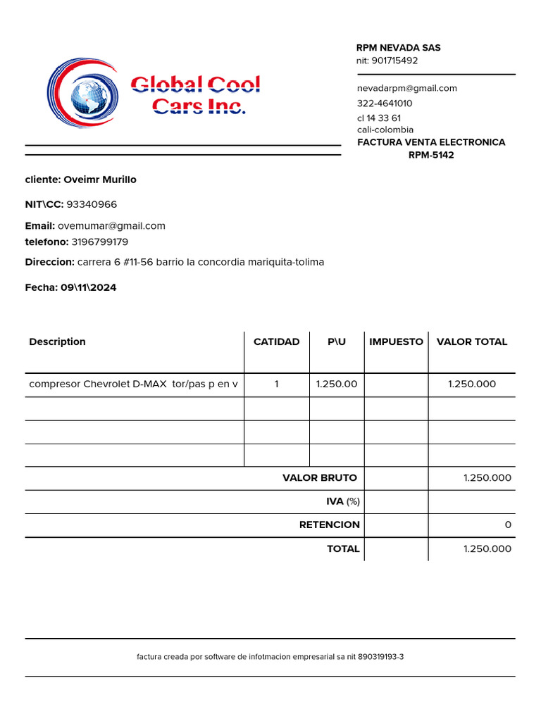 Factura RPM-5142 | PDF