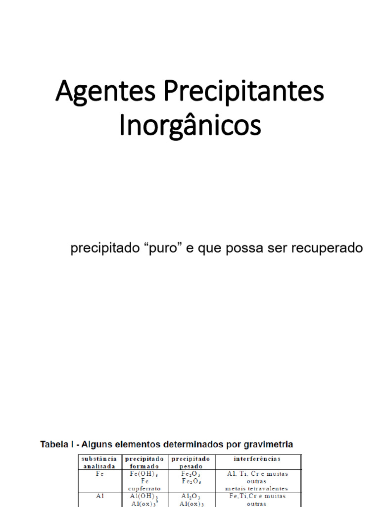 Análise Gravimétrica: Precipitação e Cálculos | PDF | Química ...