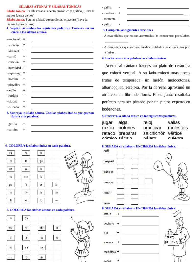 Sílabas Átonas y Sílabas Tónicas | PDF | Fonología