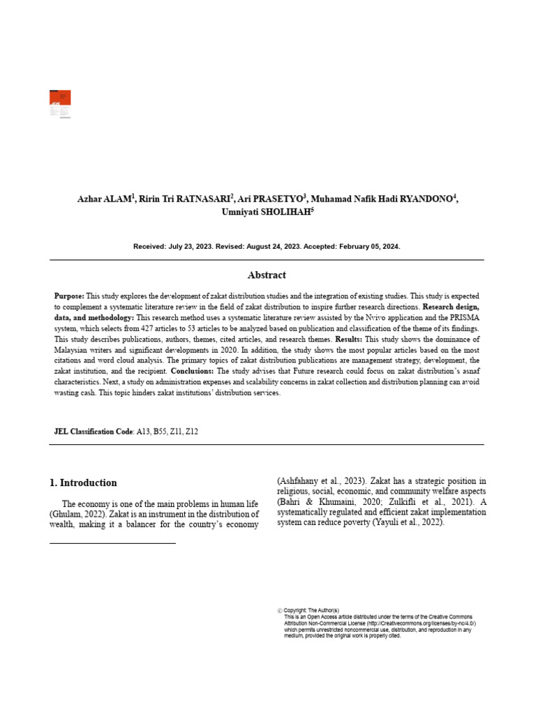 Systematic Literature Review On Zakat Distribution Studies As Islamic Social Fund | PDF