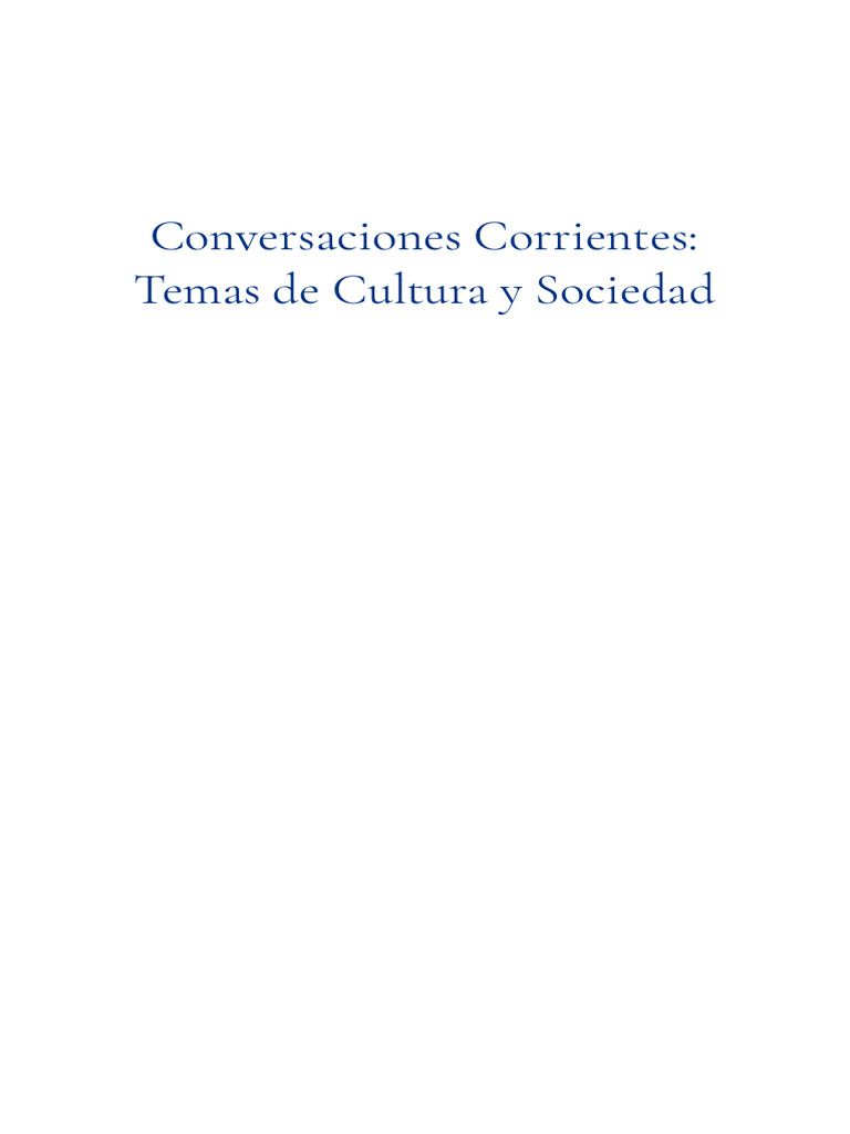 Conversaciones Corrientes Temas de Cultura y Sociedad | PDF | Lengua ...