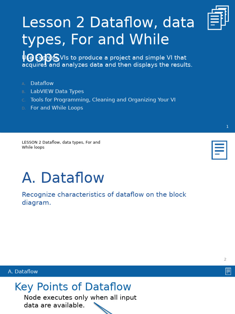 Lesson 02 DataFlow Datatypes Loops | PDF | Control Flow | Computer ...