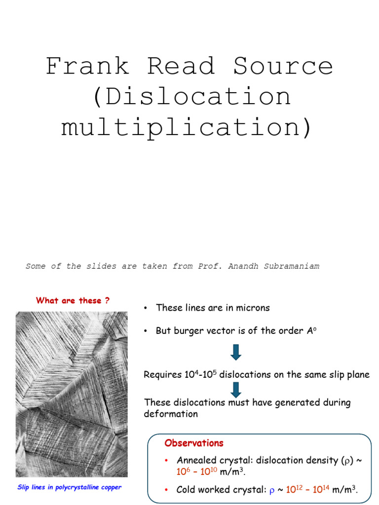 Frank read sources | PDF | Dislocation | Plasticity (Physics)